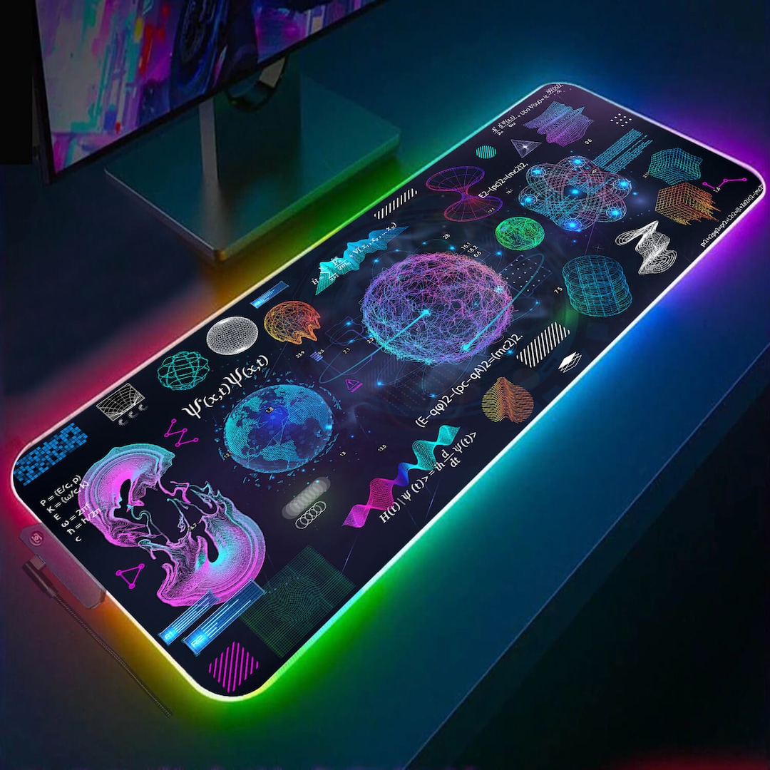 Retrofuturism Vaporwave Elements Design RGB Gaming Mouse Pad(3 Patterns ...