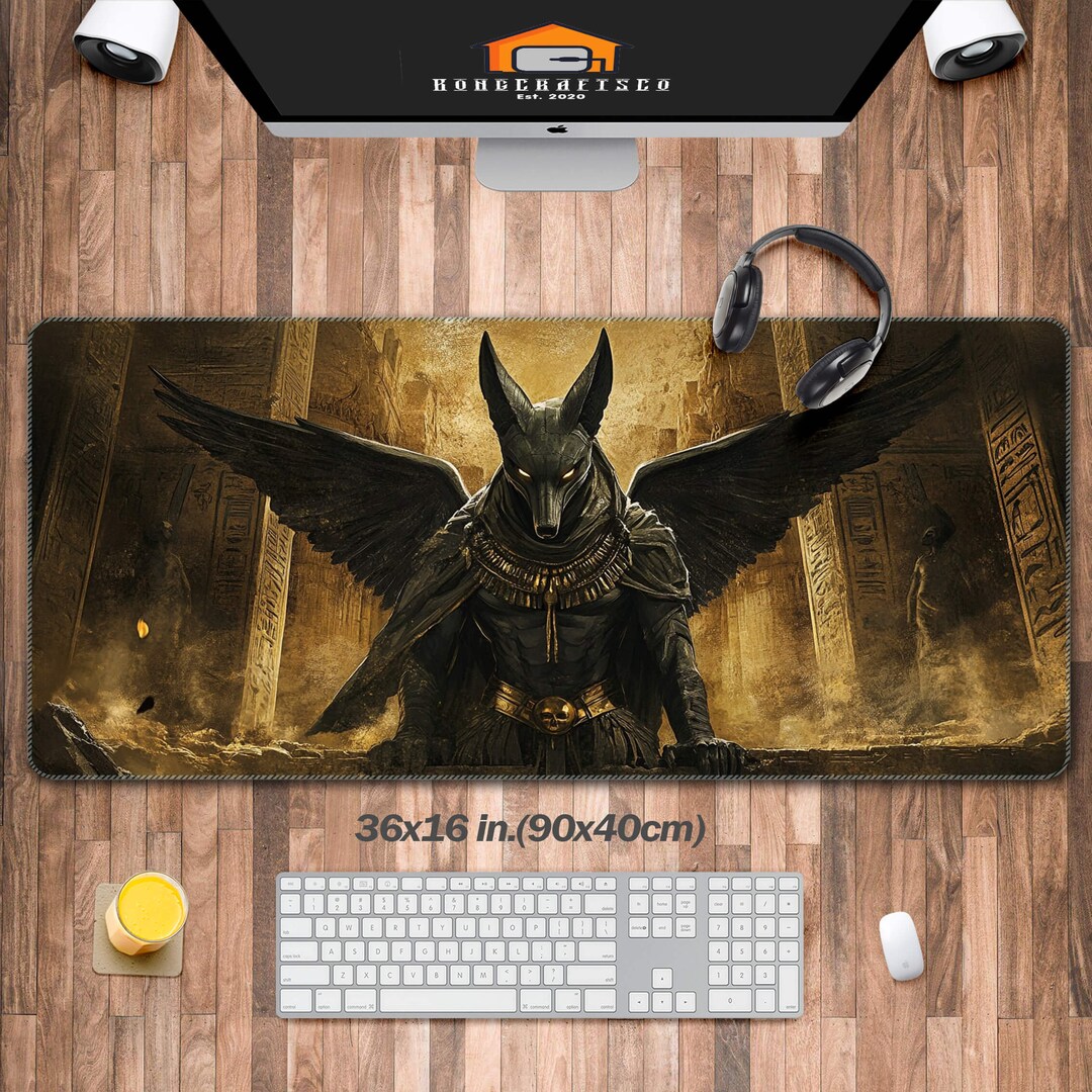 Ancient Egyptian Civilization Desk Pad(2 Patterns), Anubis Gaming Mouse ...