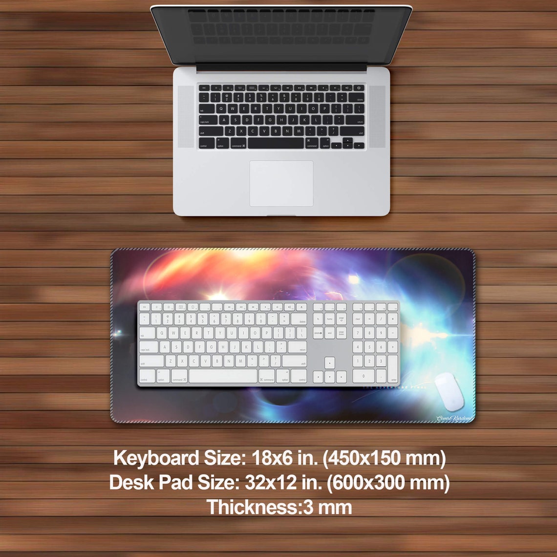 Sun Lights Desk Computer Mat, Milky Way Spiral Galaxy Gaming Desk Pad ...