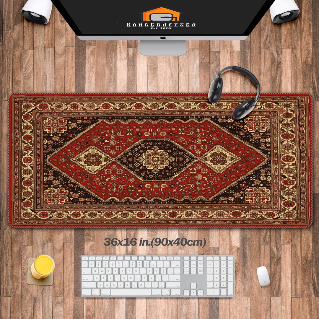 Persian Carpet Texture Desk Pad(3 Patterns), Vintage Abstract Tribal ...
