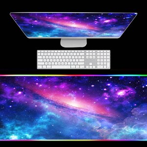 Galaxy Nebula Gaming Desk Pad, Universe Cosmos Outer Space Mouse Pad ...