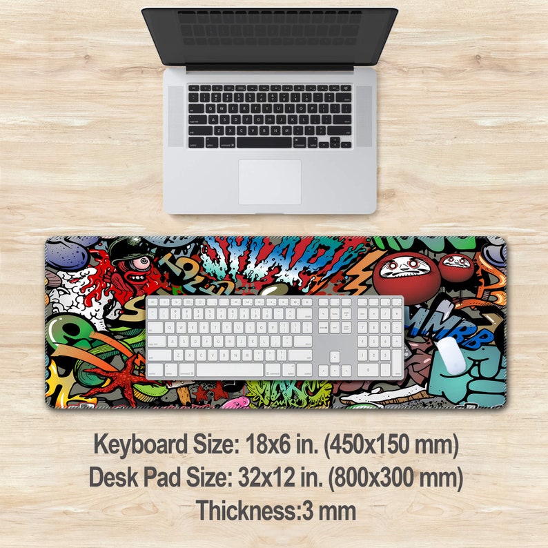 Graffiti Desk Pad Large(3 Patterns), Gaming Mouse Pad, Doodle Gamer ...