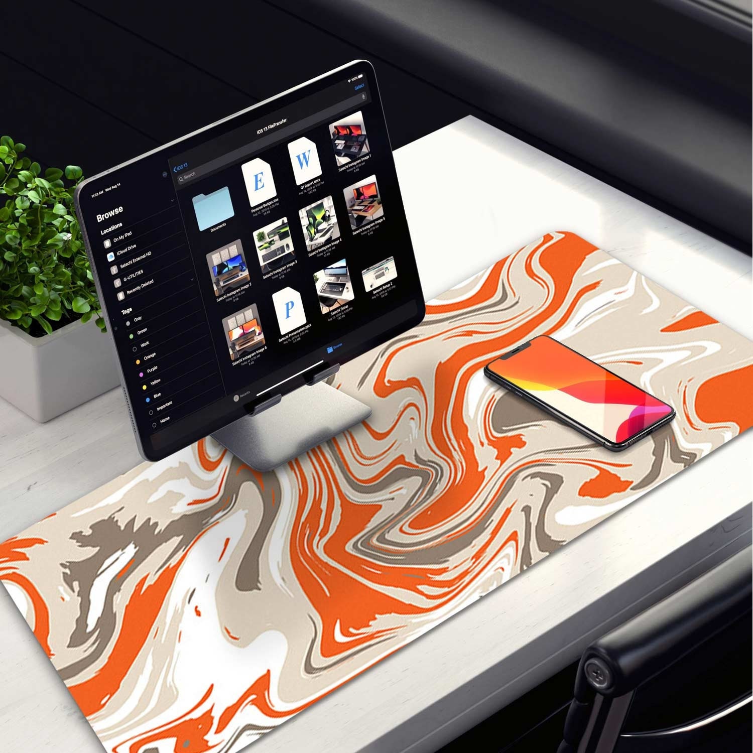 Bold Liquid Pattern Desk Pad(7 Patterns), Abstract Full Desk Mouse Pads ...