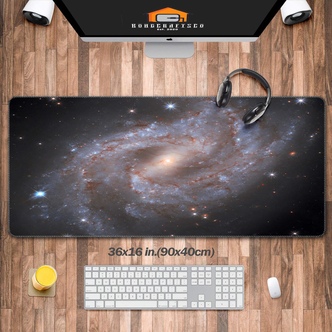 Galaxy NGC 1300 Gaming Mouse Pad,universe Black Hole RGB Gaming Desk ...