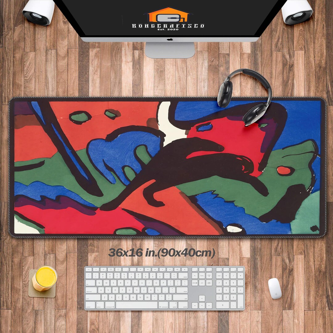The Blue Rider Desk Mat Large, Wassily Kandinsky's Paintings Mouse Pad ...