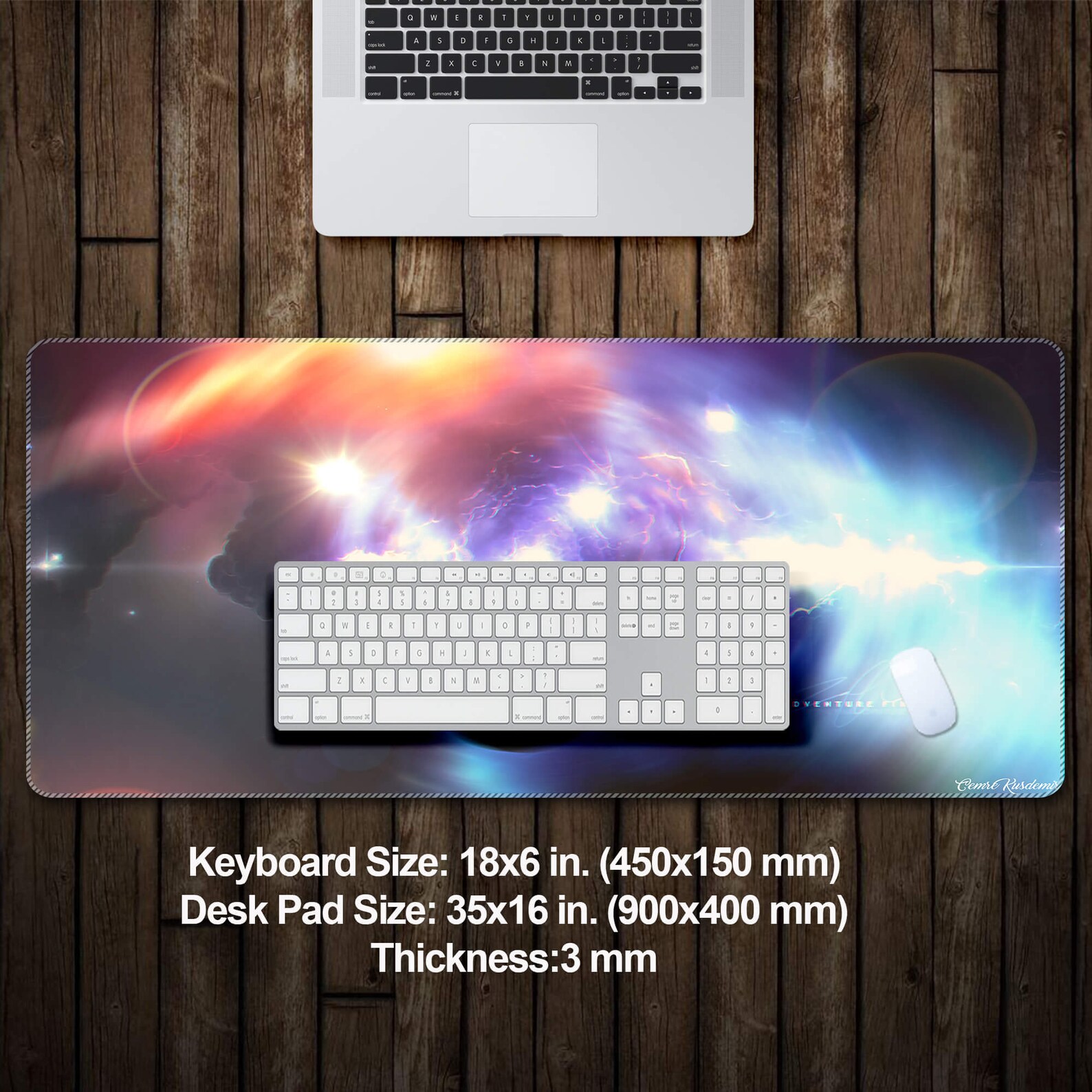 Sun Lights Desk Computer Mat, Milky Way Spiral Galaxy Gaming Desk Pad ...