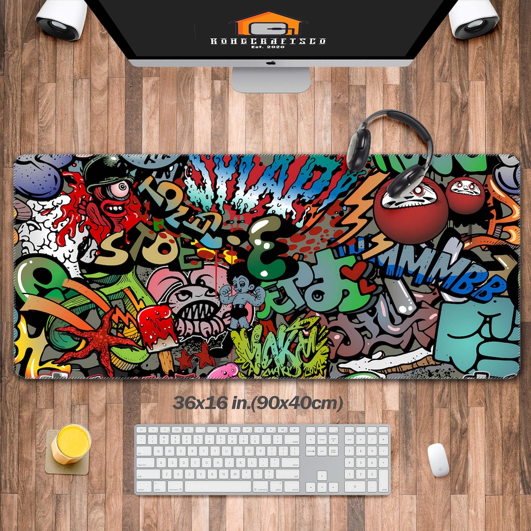Graffiti Desk Pad Large(3 Patterns), Gaming Mouse Pad, Doodle Gamer ...