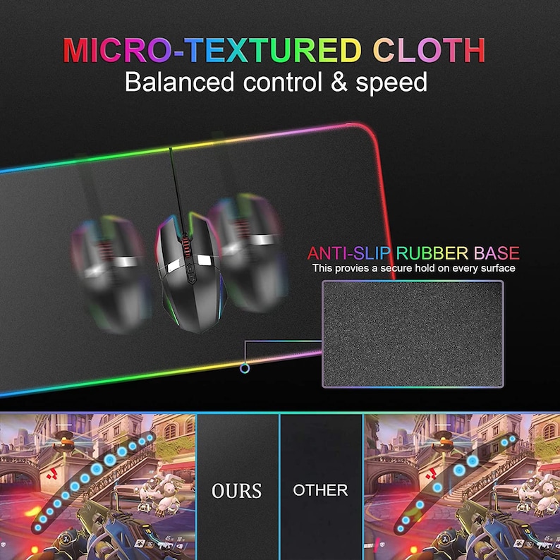 Neon Night City RGB Gaming Mouse Pad3 Patterns,japanese Architecture ...