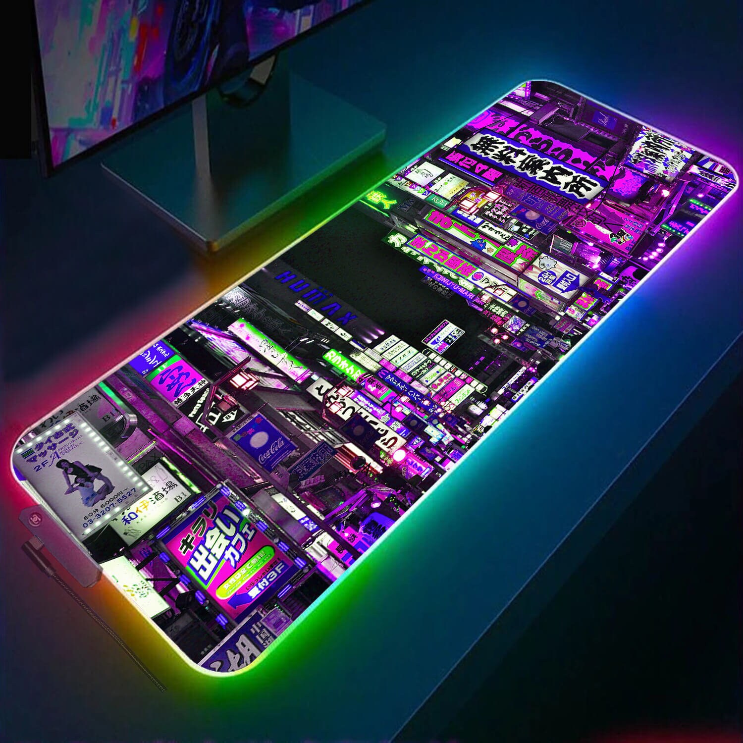 Retro Vaporwave City RGB Gaming Mouse Pad(3 Patterns),japanese RGB ...