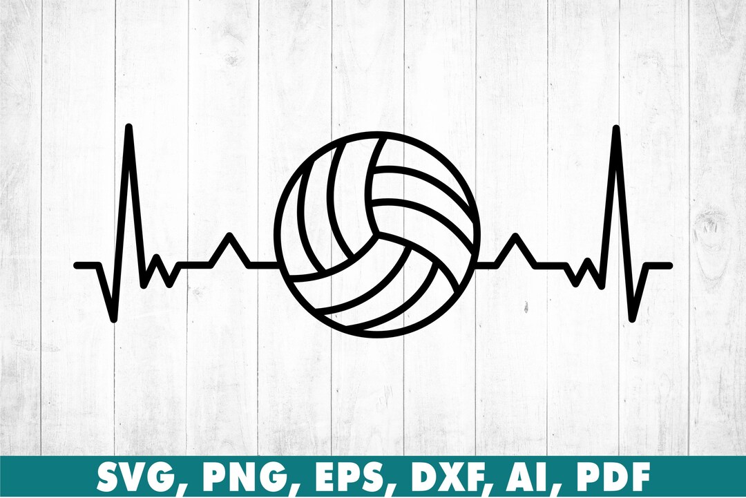 Volleyball SVG, Heartbeat Sports Game Gift Mom Dad SVG, PNG, Vector ...