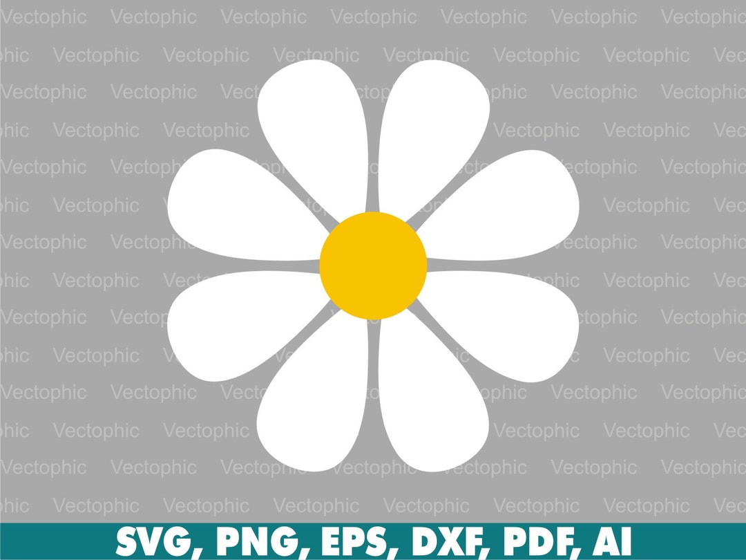 White Daisy Flower Svg, Clipart, Vector, Cut File, Png, Silhouette ...