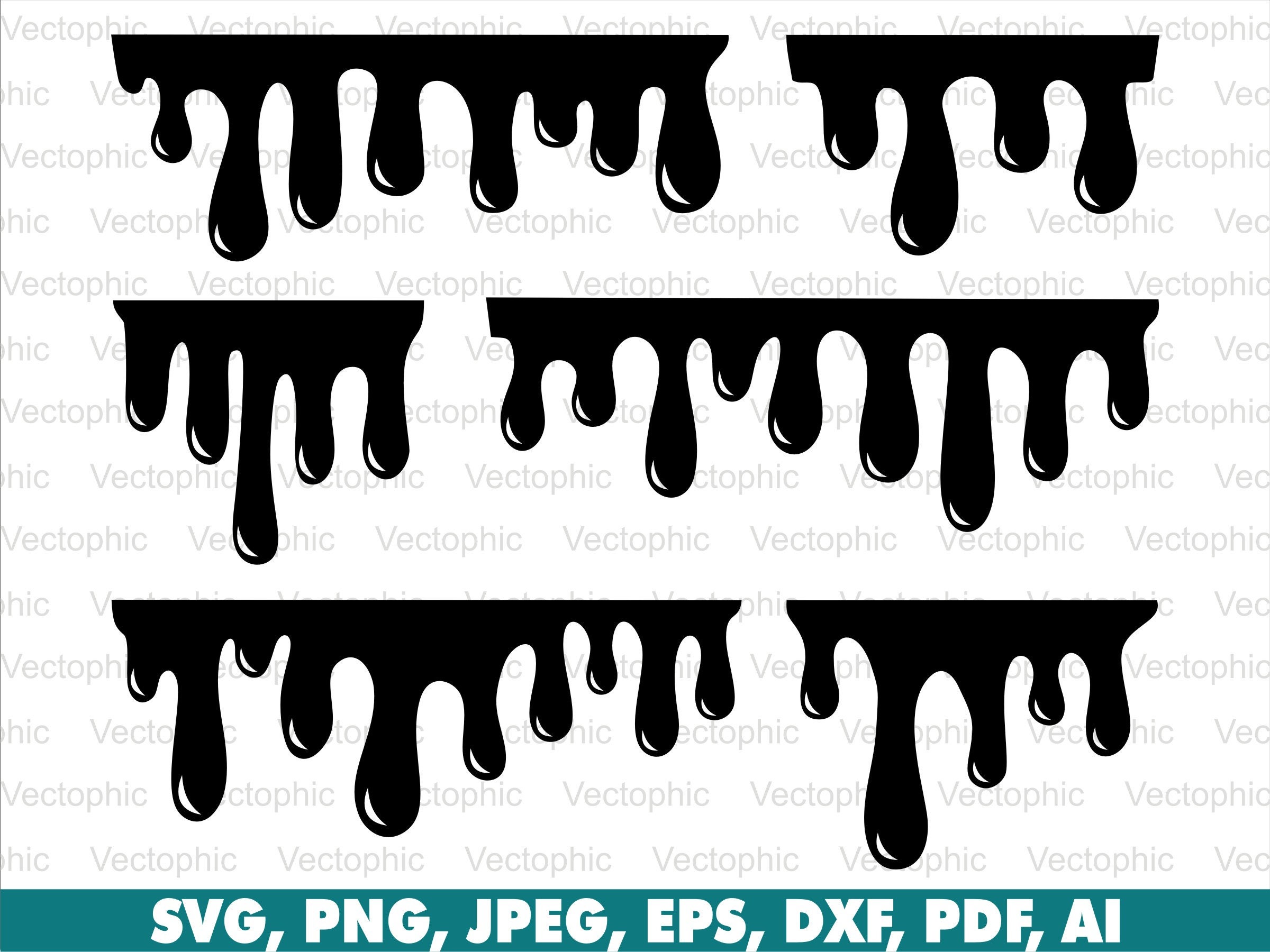 Dripping Svg Bundle Dripping Borders Drip Melting - Etsy