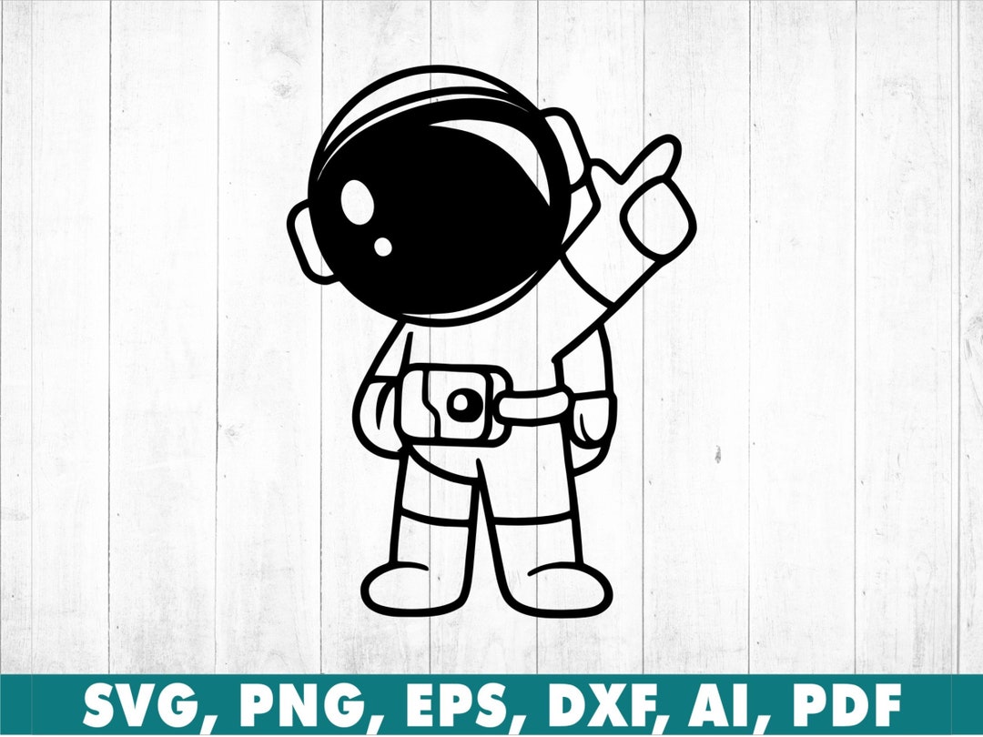 Baby Astronaut Svg, Cool Astronaut in Space Black and White SVG, Kid ...