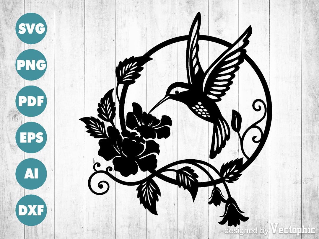 Hummingbird SVG, DXF, Png Laser Cut Files | CNC Vector Design | Bird ...