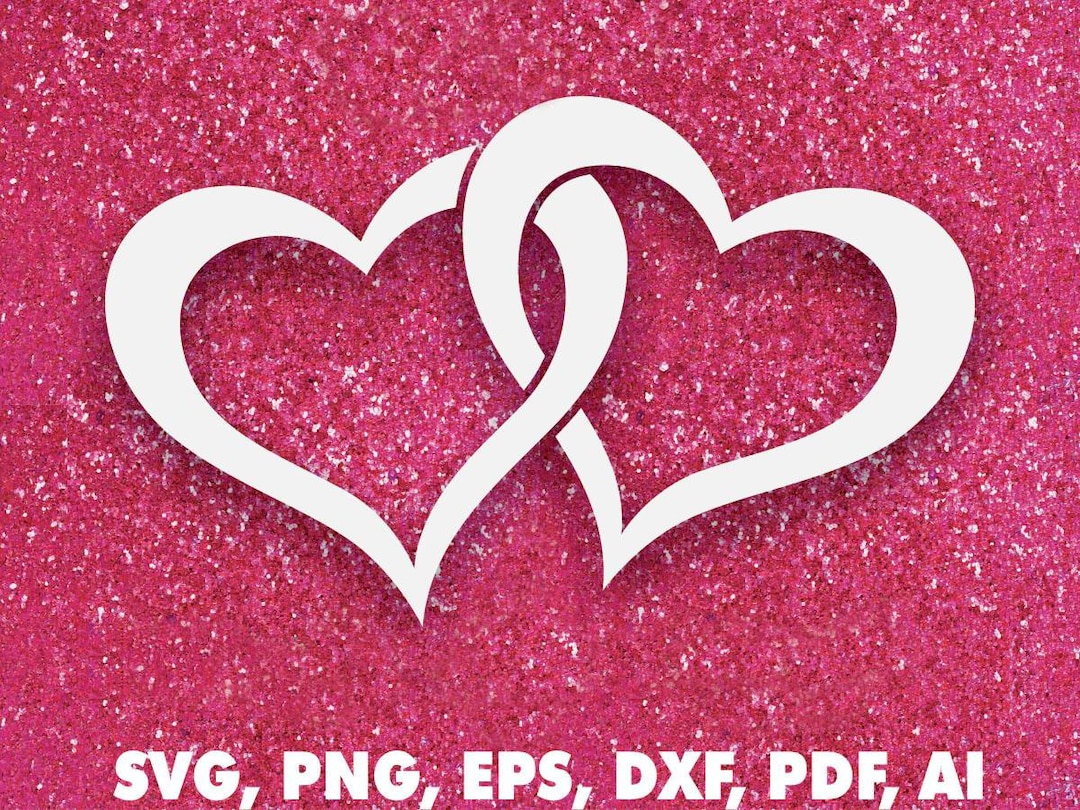 Two Cross Heart Love Symbol, Double Heart Icon SVG, PNG, Vector Design ...