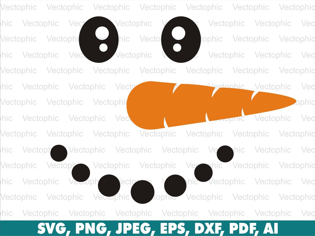 Snowman Face Svg, Snowman Eye, Smile, Winter, Clipart, Vector, Cut File ...