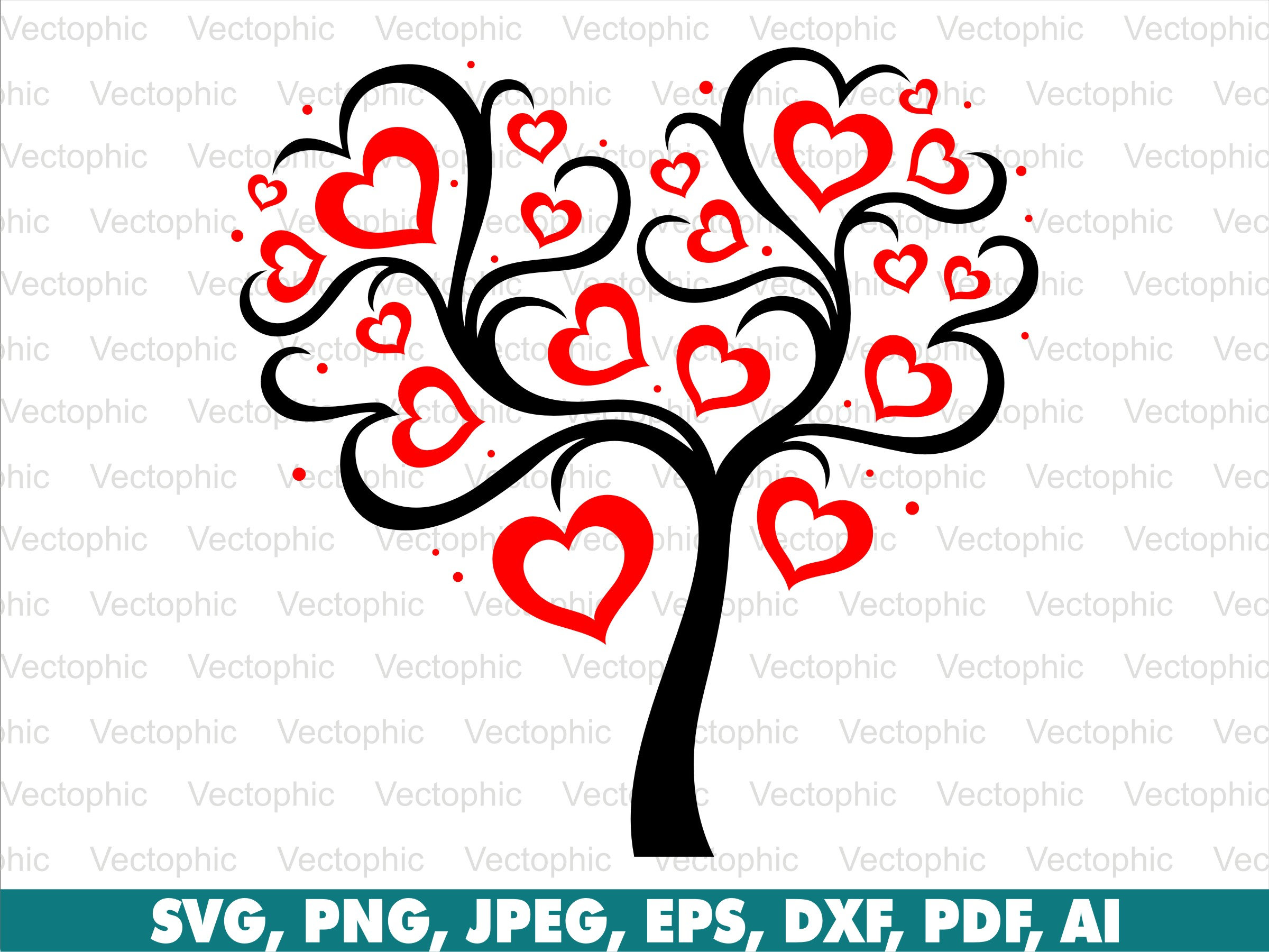 Love Tree Svg Heart Symbol Tree Png Vector Design Cricut - Etsy Australia