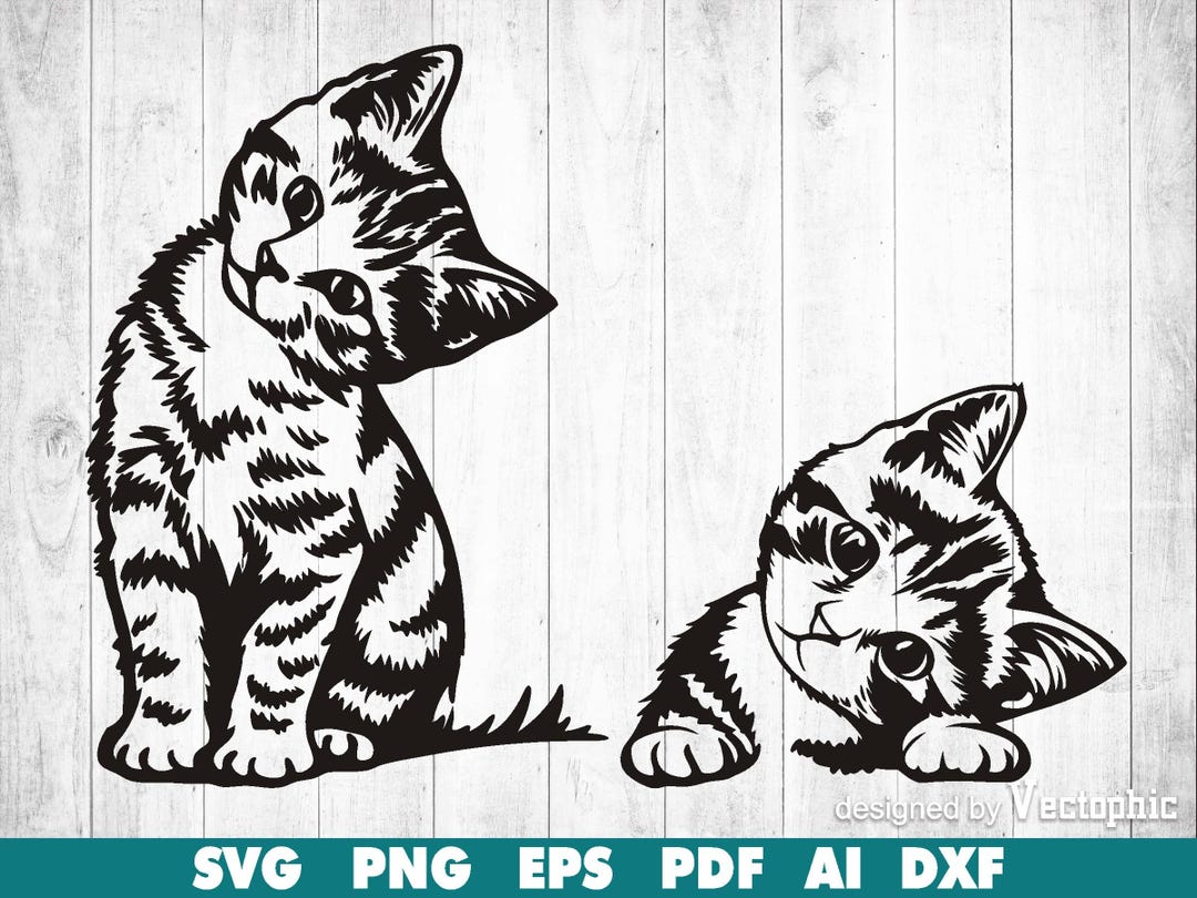 Cute Ginger Cat Peeking SVG | Curious Cat Clipart for Cricut ...