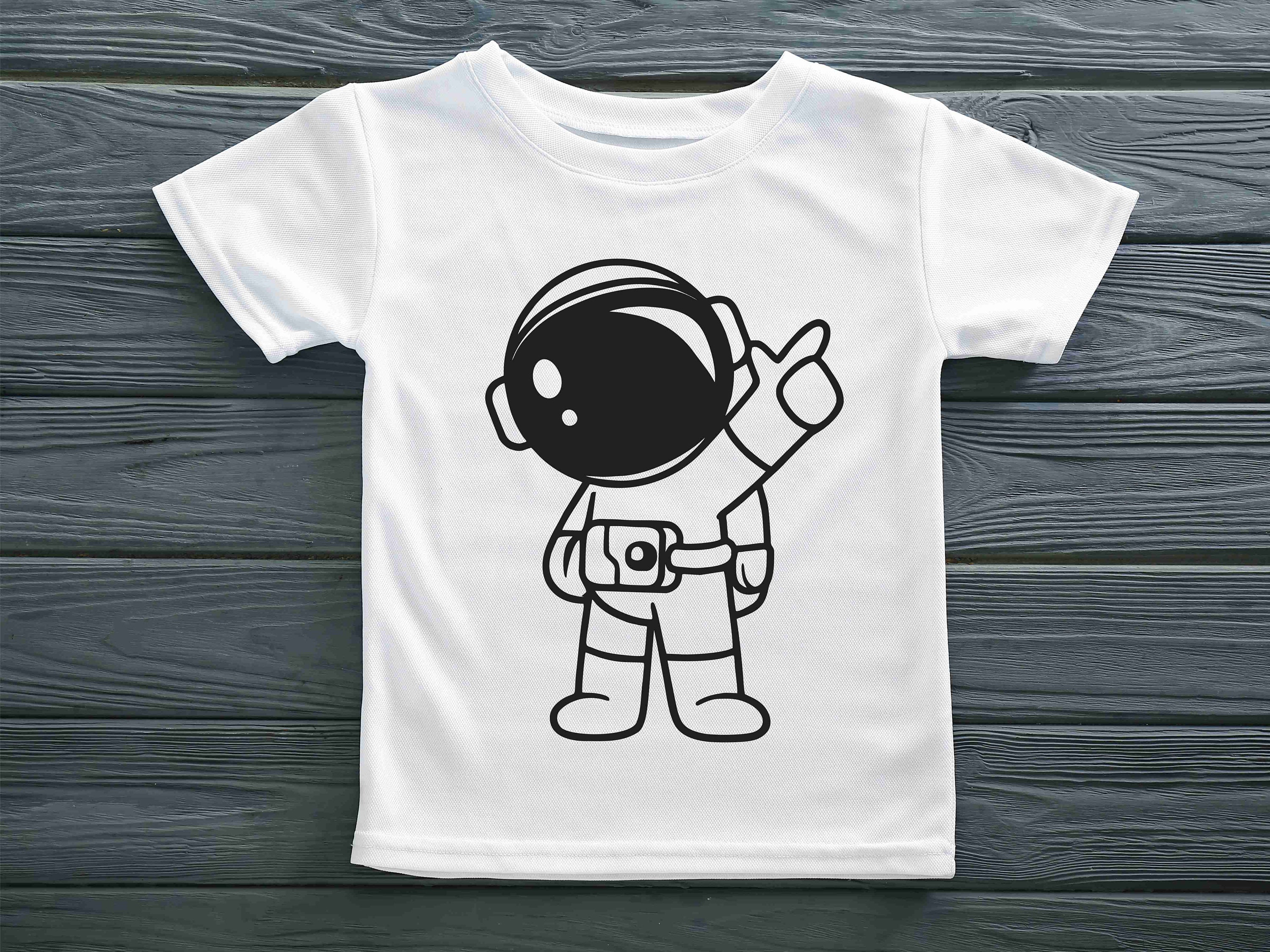 Baby Astronaut Svg, Cool Astronaut in Space Black and White SVG, Kid ...