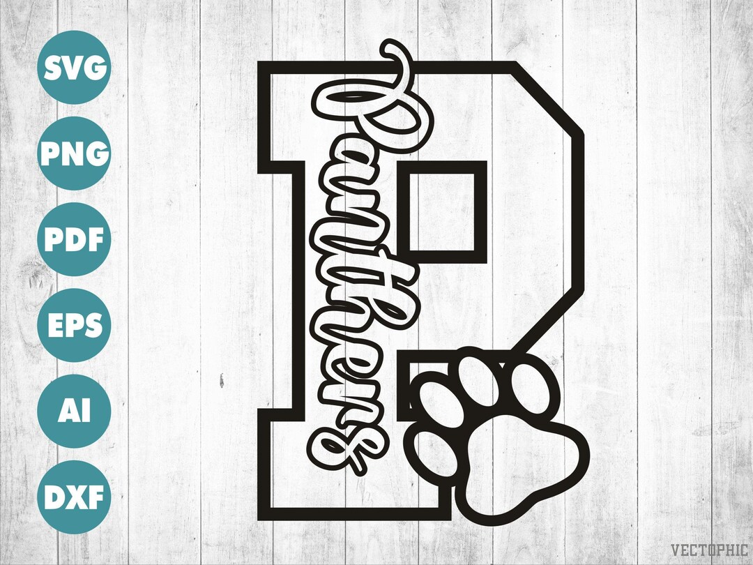 Panthers Svg, Team Spirit, Football Paw Shirt, Panther Mom, Monogram ...