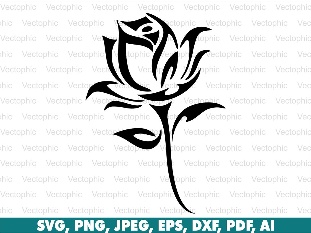 Rose Svg, Rose Clipart, Love, Flower, Valentine Day, Vector, Cut File ...