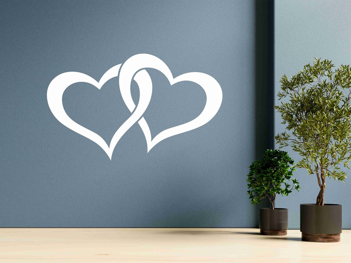 Two Cross Heart Love Symbol Double Heart Icon SVG PNG - Etsy