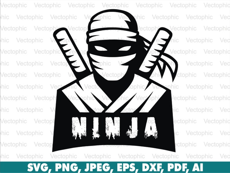 Ninja Svg, Clipart, Vector, Cut File, Png, Silhouette, Sublimation ...
