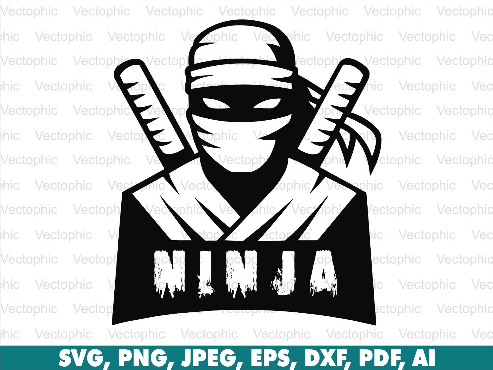 Ninja Svg, Clipart, Vector, Cut File, Png, Silhouette, Sublimation ...
