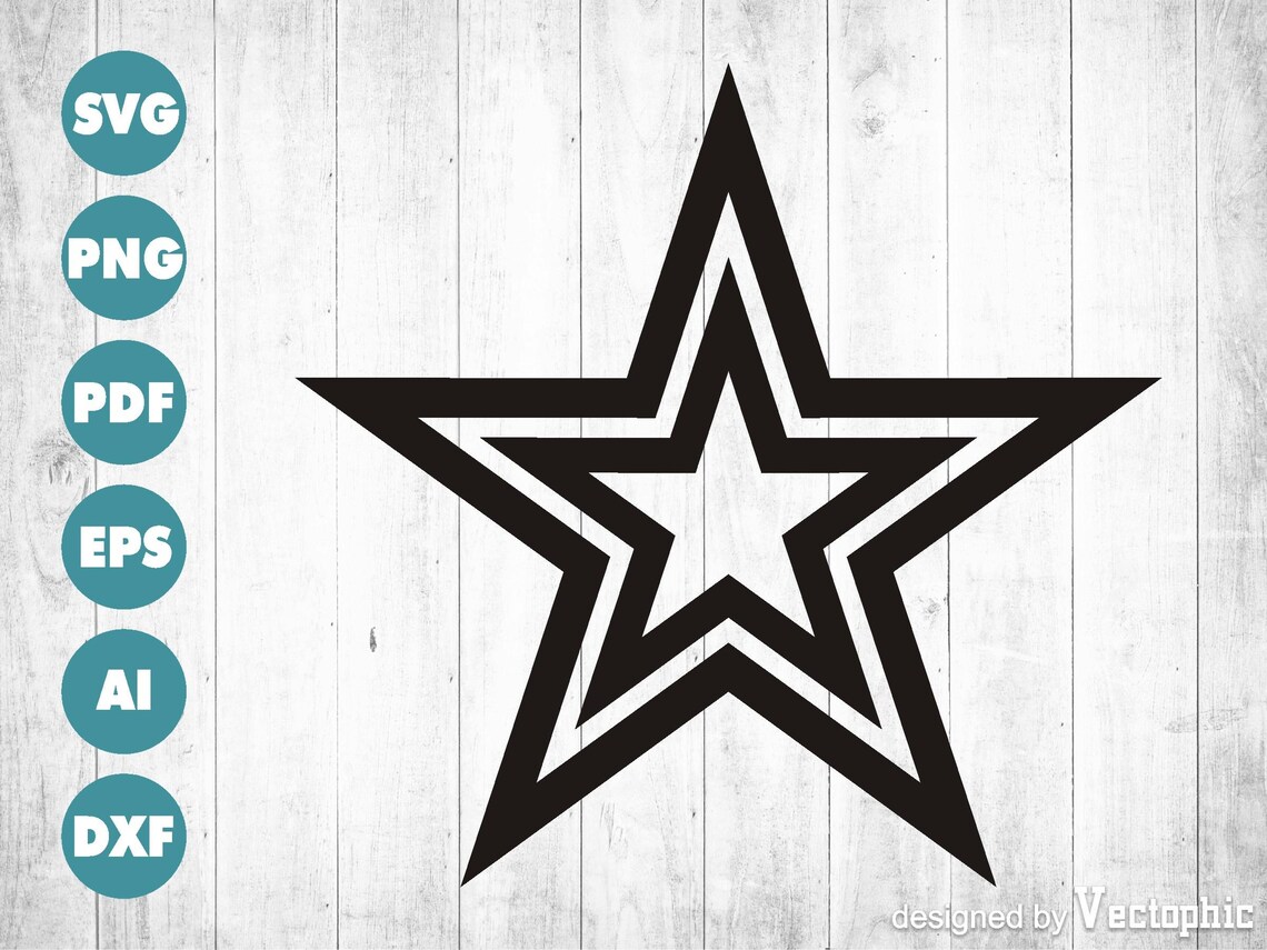 Star SVG Cut File, Star Outline Design for Cricut & Silhouette, Simple ...