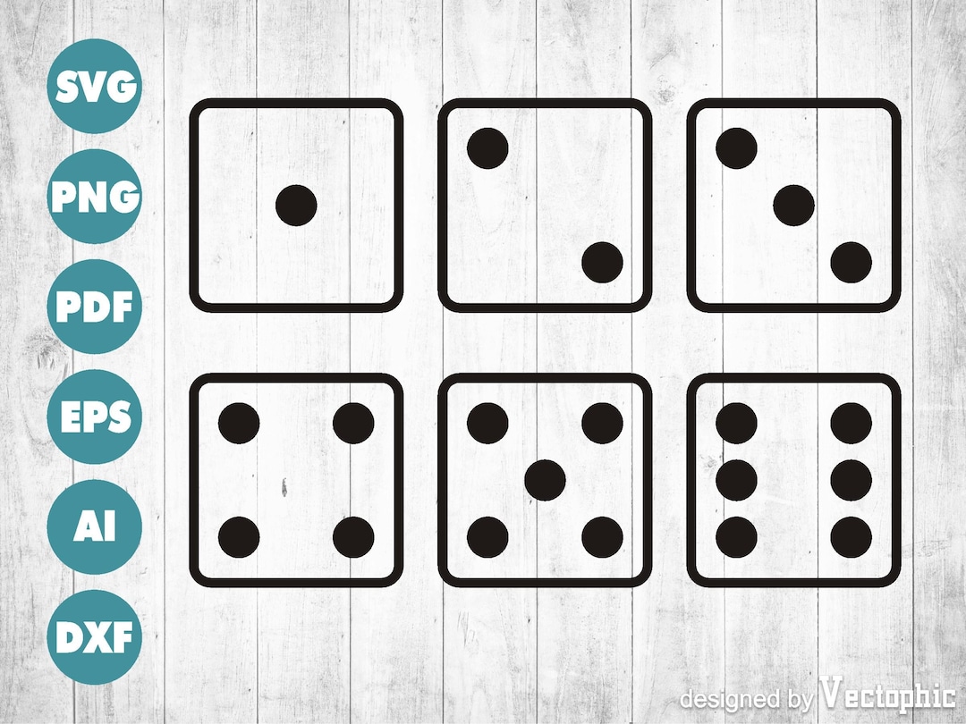 Dice Faces Set 1,transparent, SVG PNG DXF Files for Dice Design ...