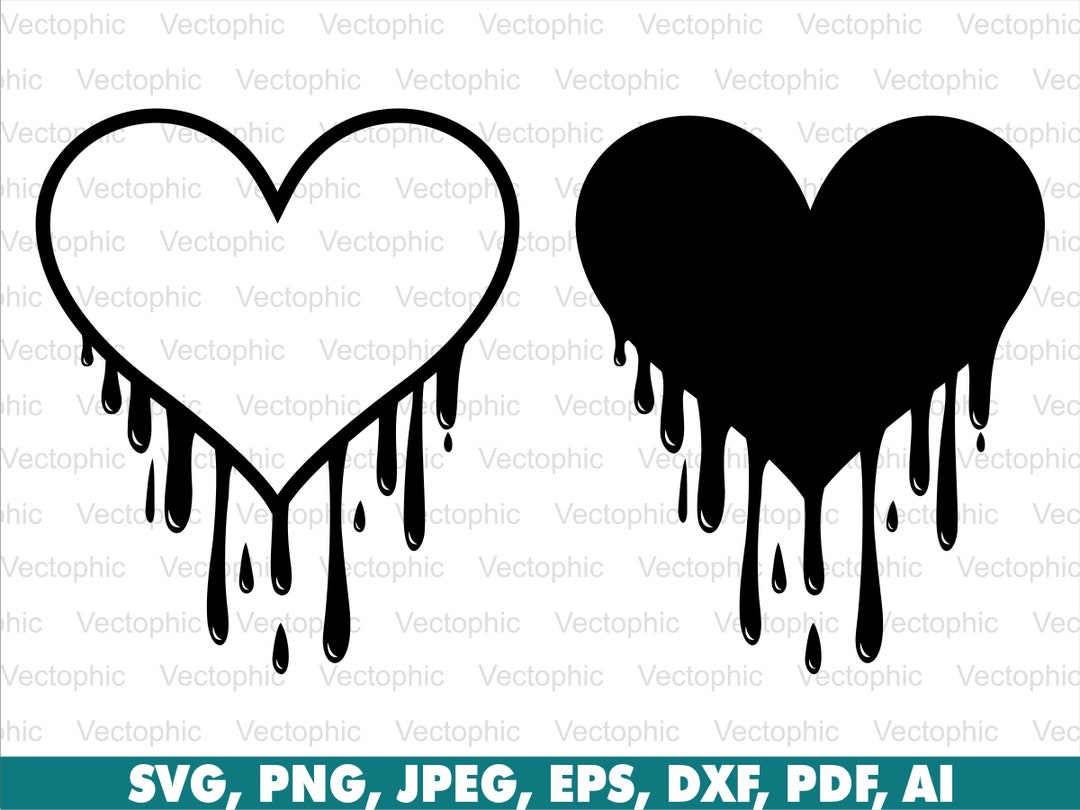 Heart Bleeding Svg, Love Dripping Svg, Love Symbol, Valentine Gift, Cut ...