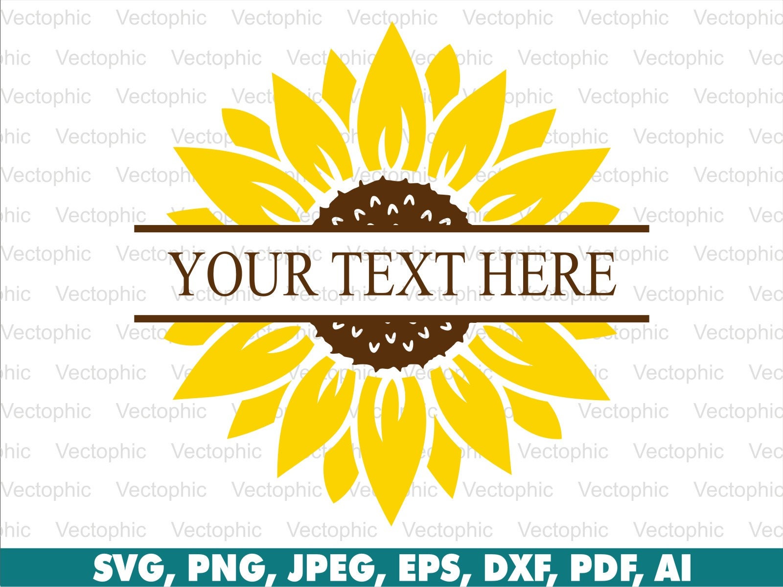 Sunflower Monogram Svg Name Frame Svg Clipart Vector Cut - Etsy