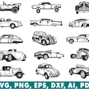 15 Vintage Classic Old Car Svg, Car Svg Bundle, Car Cut Files for ...
