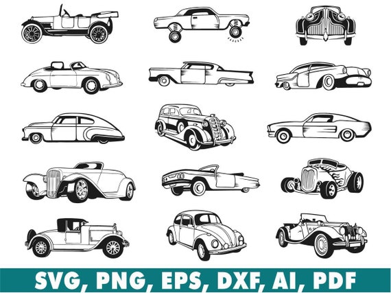 15 Vintage Classic Old Car Svg Car Svg Bundle Car Cut Files - Etsy