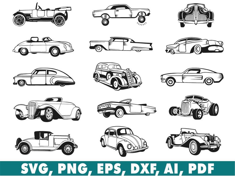 15 Vintage Classic Old Car Svg Car Svg Bundle Car Cut Files - Etsy