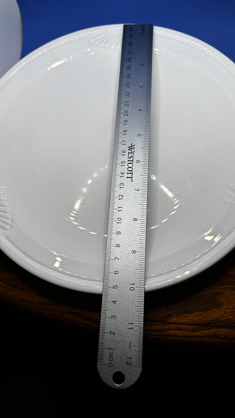 5 Corning Pyroceram Centura White Embossed Edge Dinner Plates - Etsy