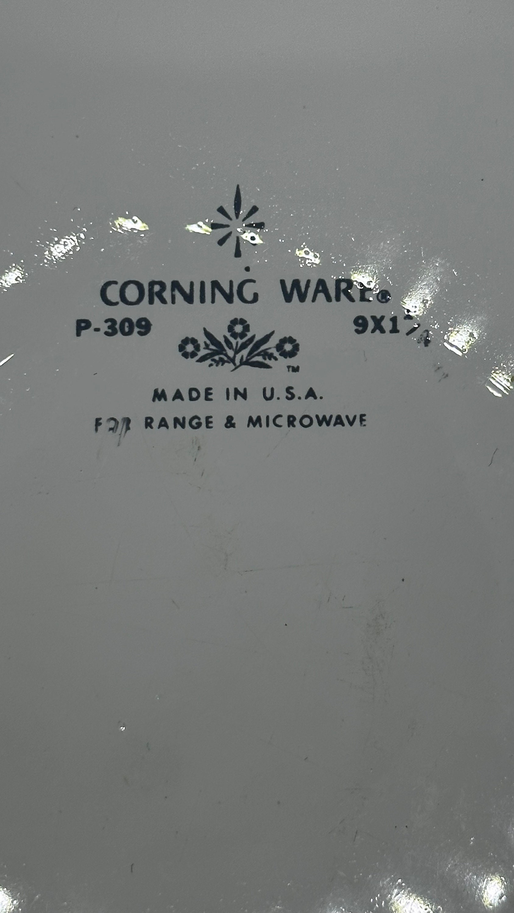 Corning Ware Pie Plate Blue Cornflower 9'' Pie Baking Dish P-309 ...