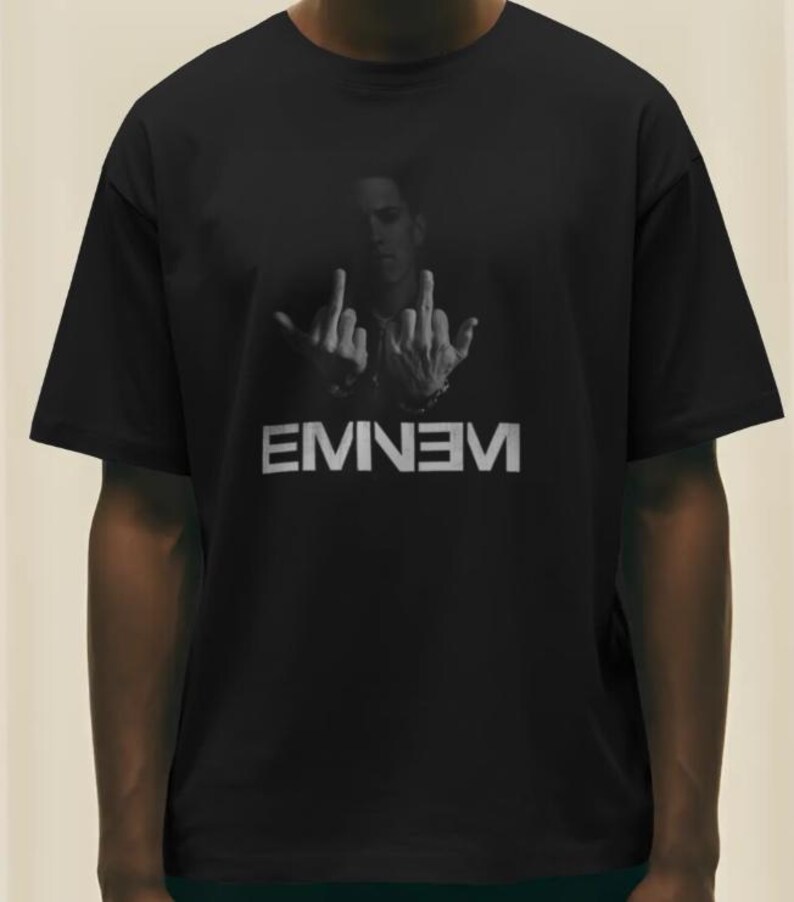 Eminem Middle Finger T-shirt – 97% Cotton Rap Graphic Tee – Offensive ...