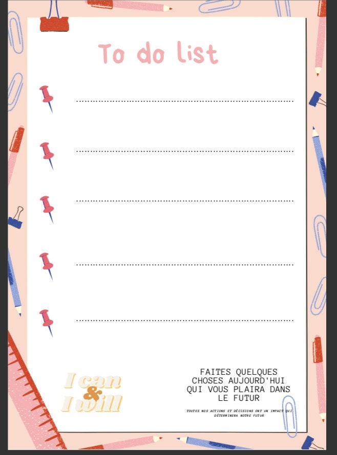 To Do Liste Rose Pastel - Etsy