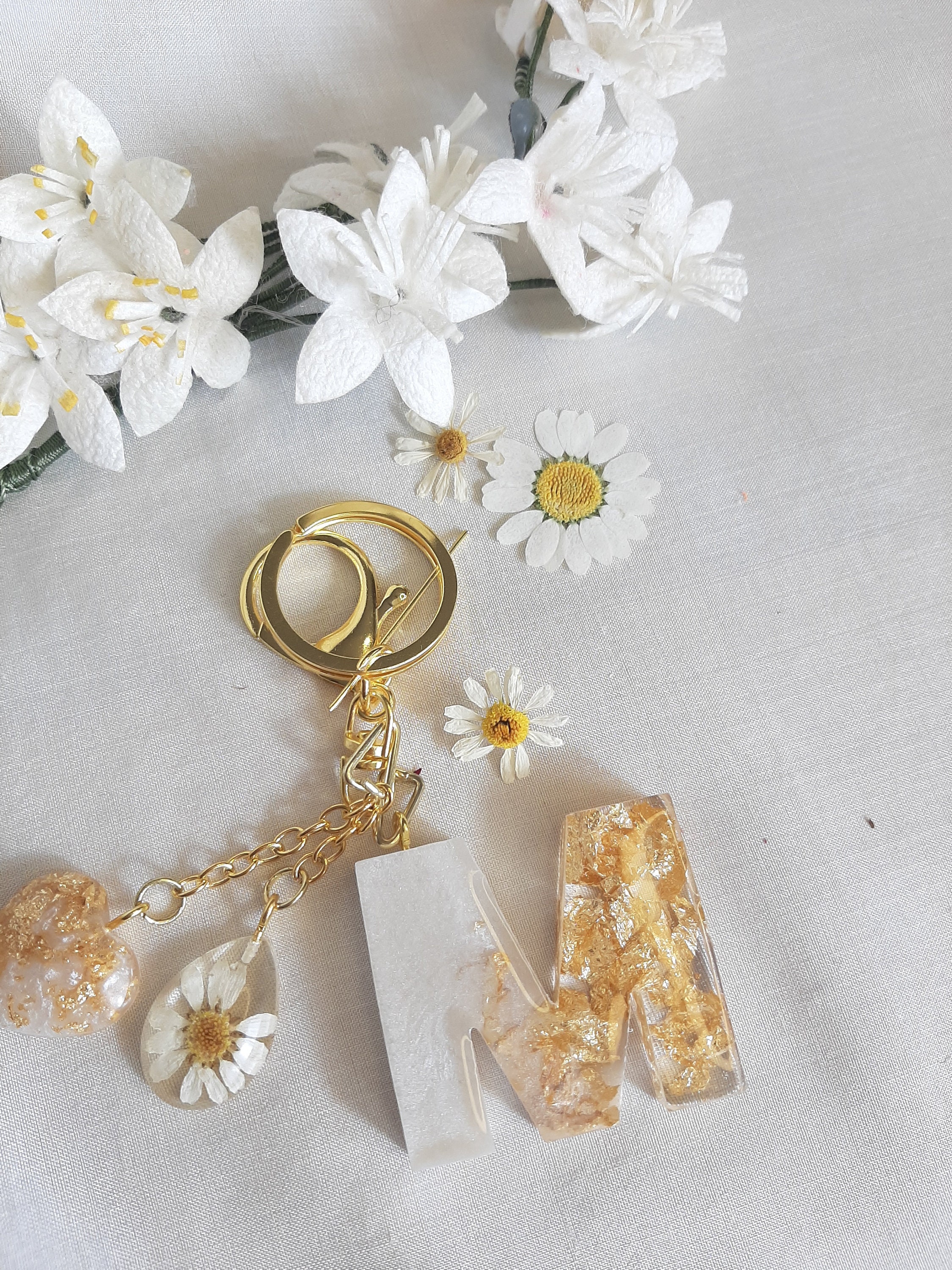 Personalized Epoxy Resin Letter Keychains, Custom Letter Keychain ...