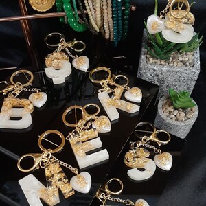 Personalized Epoxy Resin Letter Keychains, Custom Letter Keychain ...