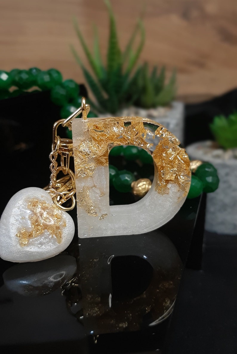 Personalized Epoxy Resin Letter Keychains, Custom Letter Keychain ...