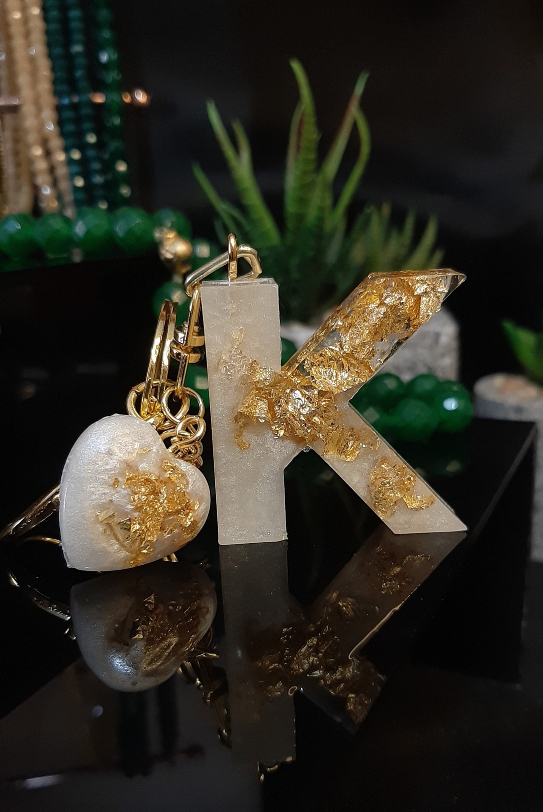 Personalized Epoxy Resin Letter Keychains, Custom Letter Keychain ...