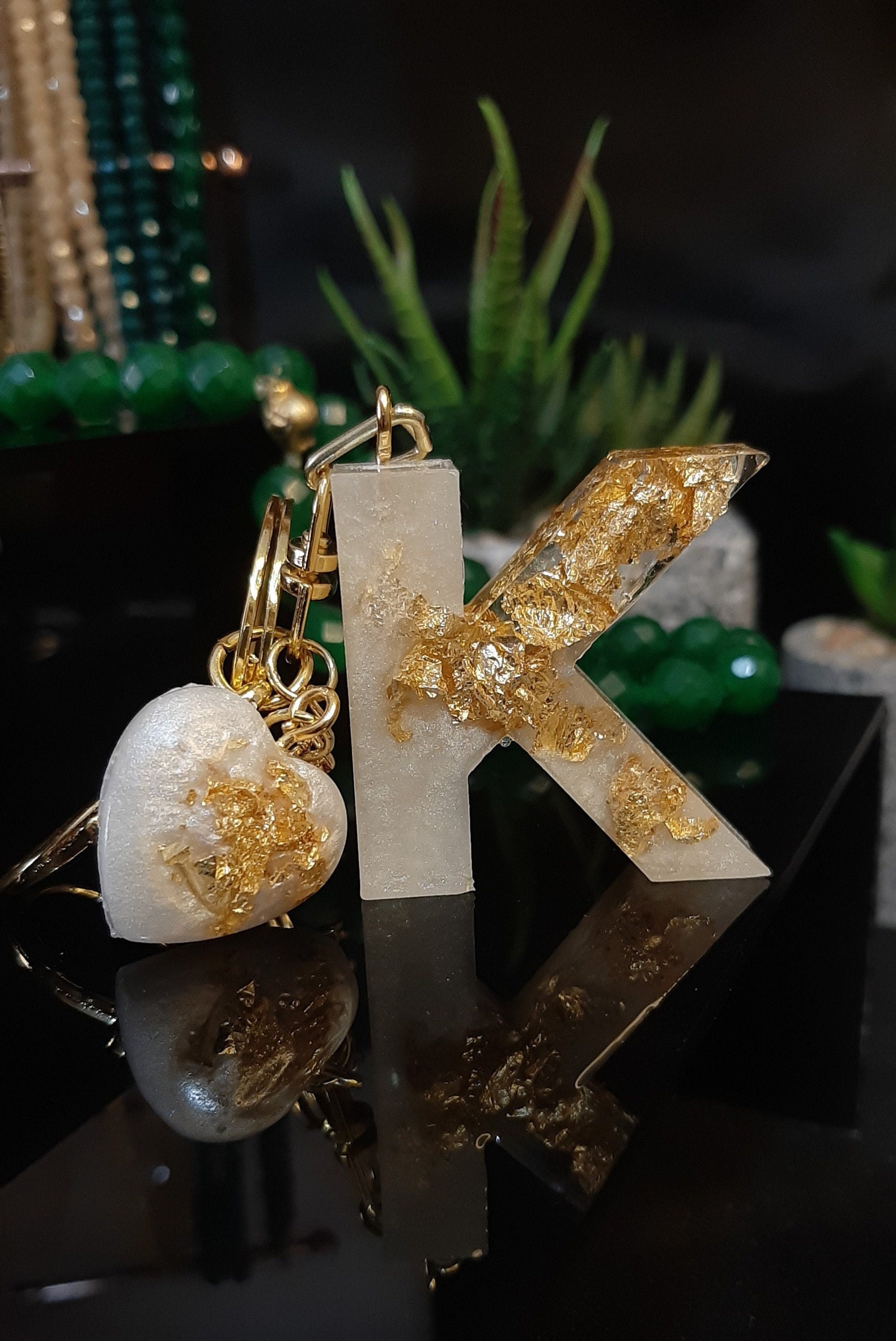 Personalized Epoxy Resin Letter Keychains, Custom Letter Keychain ...