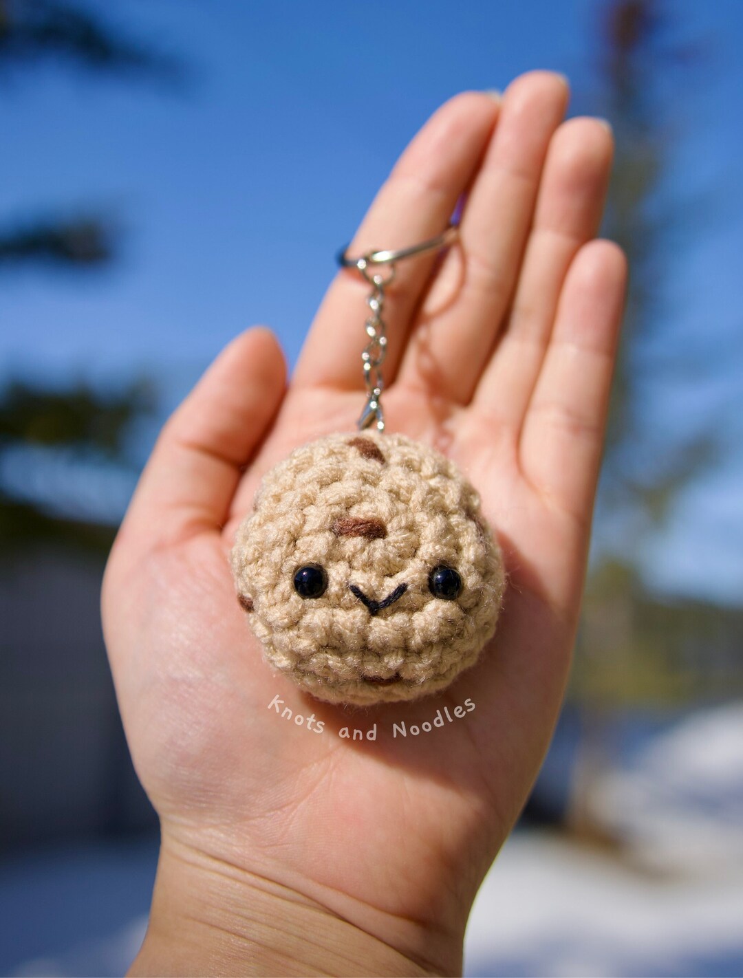 Crochet Chocolate Chip Cookie Keychain Finished, Ready-to-ship Product ...