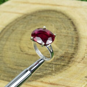 Red Ruby Silver Ring / Genuine Red Ruby Designer Jewelry Ring for Woman ...