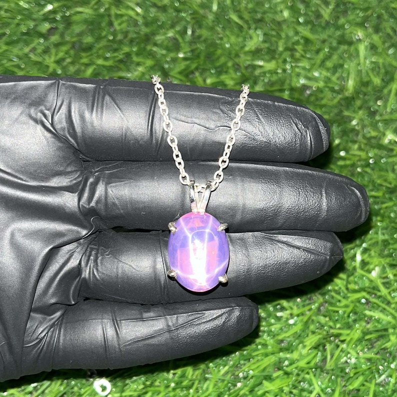 AAA High Quality Pink Star Sapphire 925 Sterling Silver Pendant / Rare ...