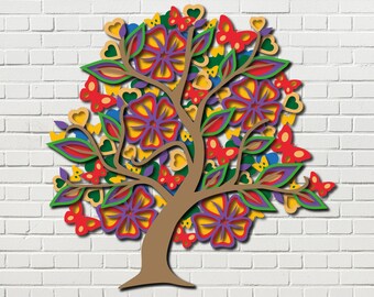 Tree Multilayer Svg - Etsy