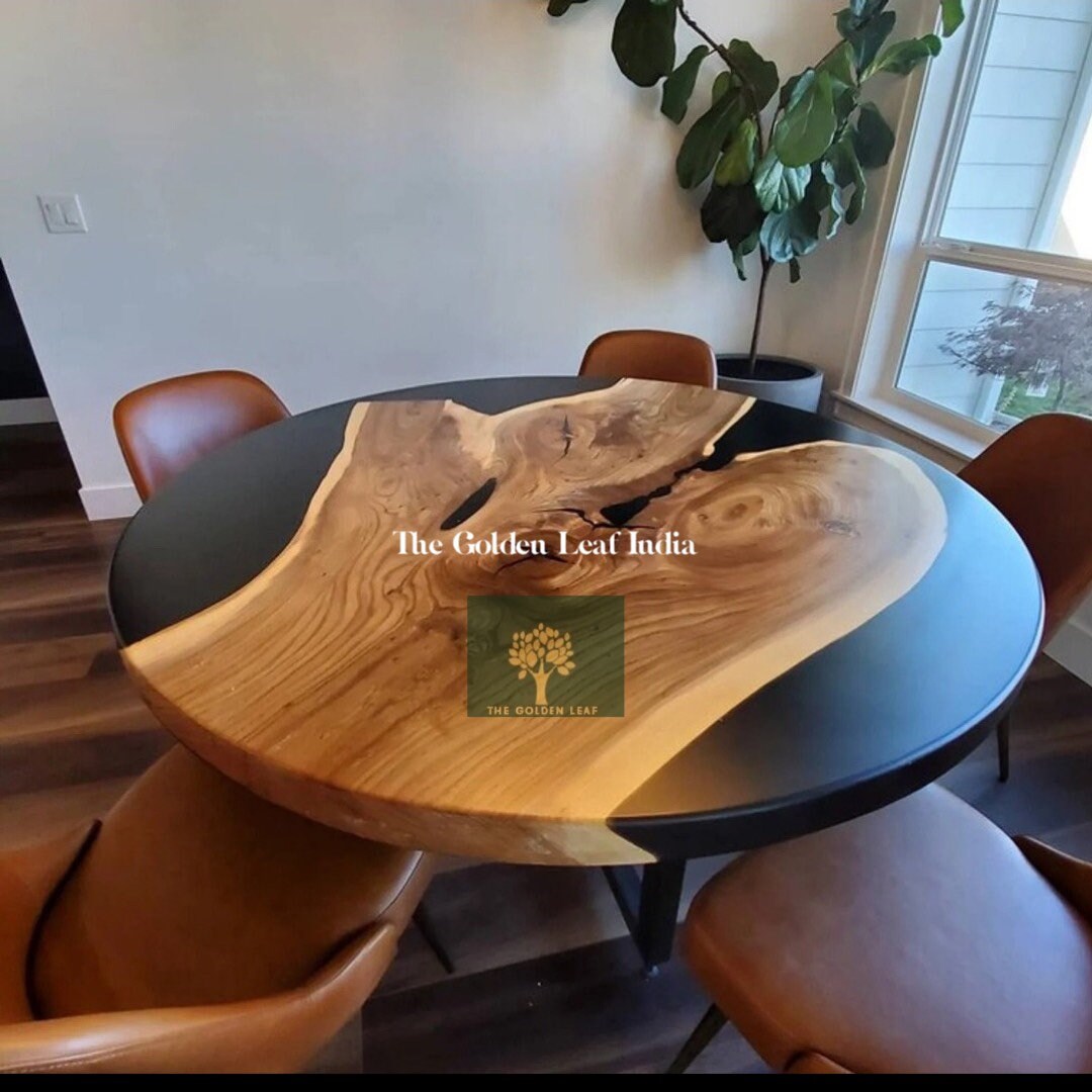 Black Epoxy Resin Coffee Table | Round River Table Epoxy |epoxy Resin ...