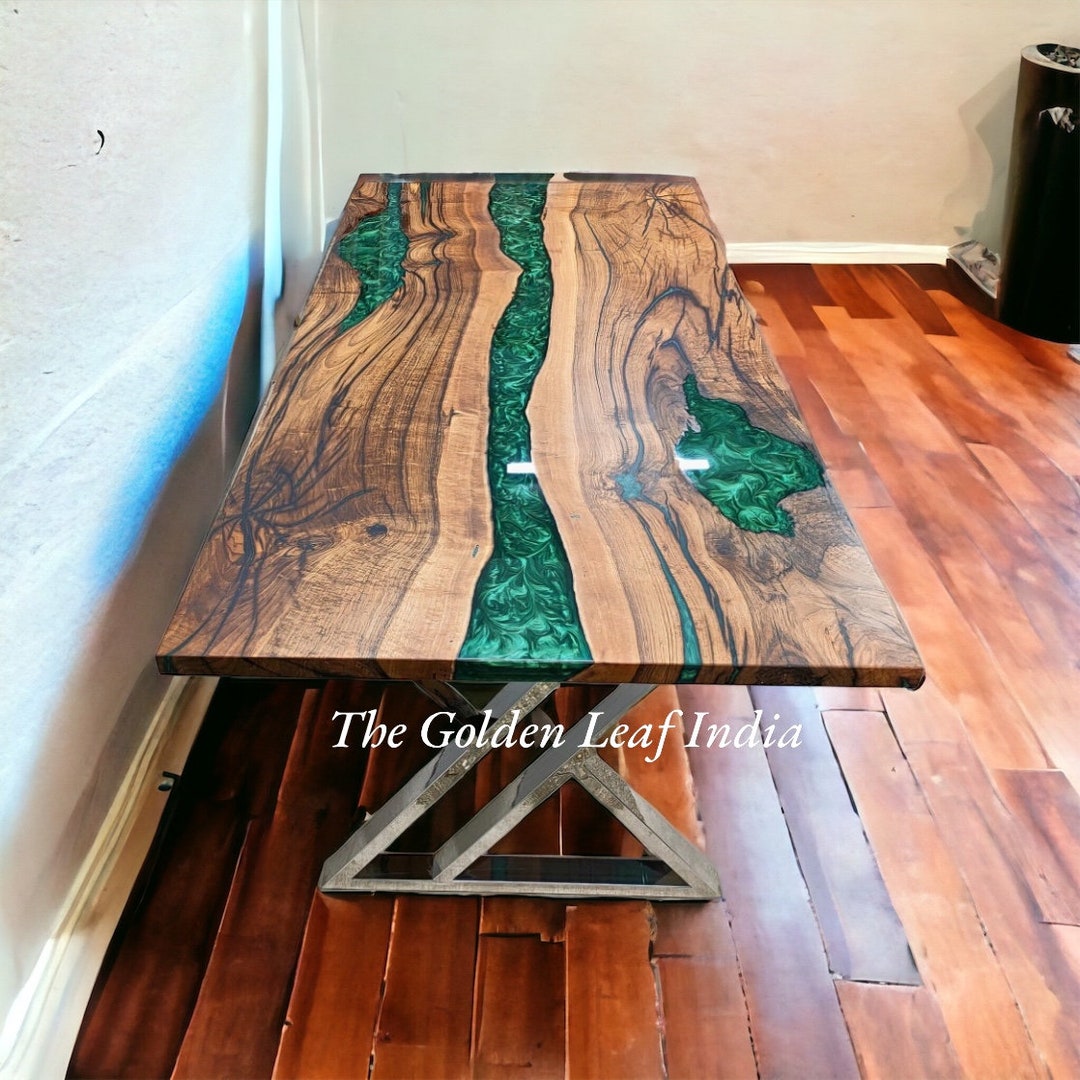 Personalized Epoxy Dining Table With Stands | Conference Table | Resin ...